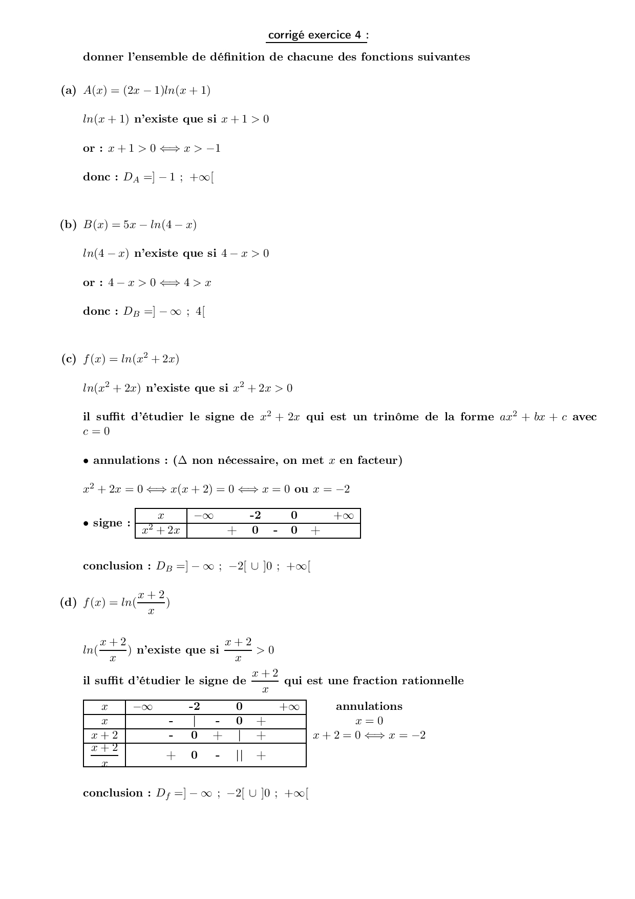 Fonctions logarithmiques - Cours et exercices corrigés (FR) - AlloSchool