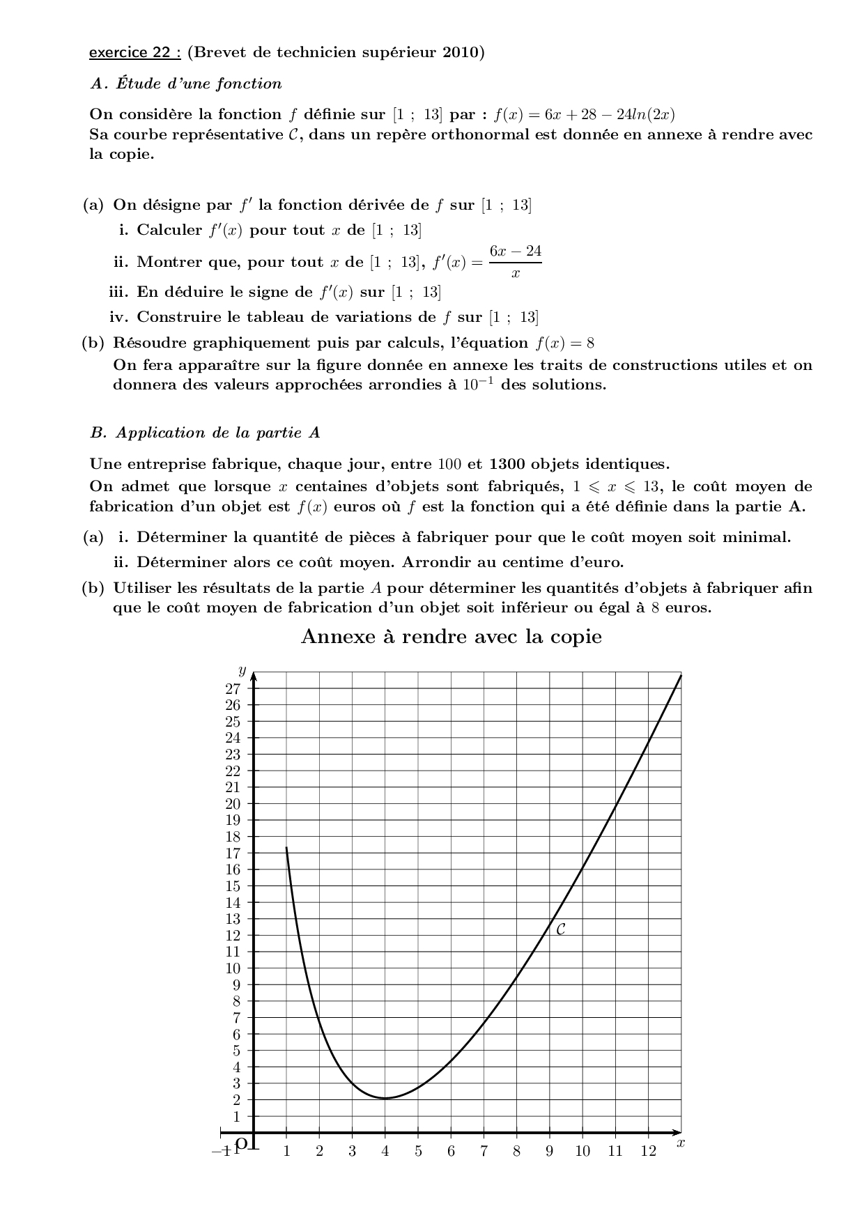 Fonctions logarithmiques - Cours et exercices corrigés (FR) - AlloSchool