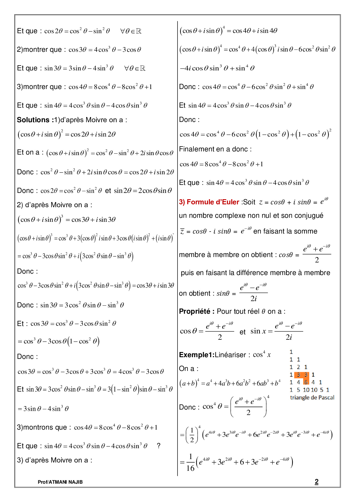 Nombres complexes 2 - Cours et exercices corrigés - AlloSchool