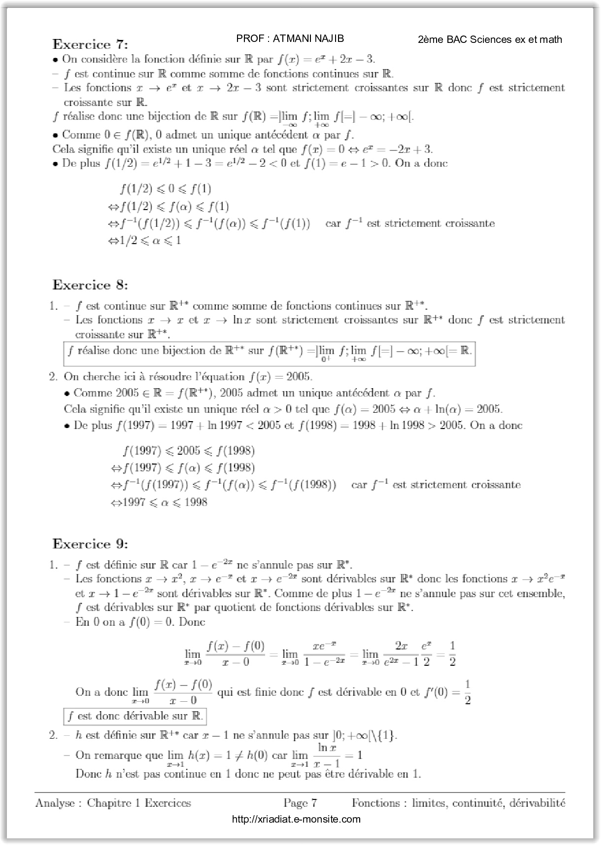 Fonctions exponentielles - Exercices corrigés 1 - AlloSchool