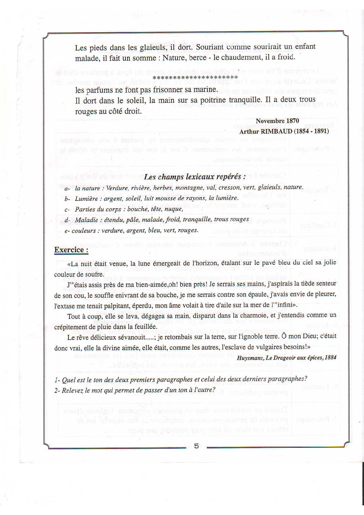 Les champs lexicaux - AlloSchool