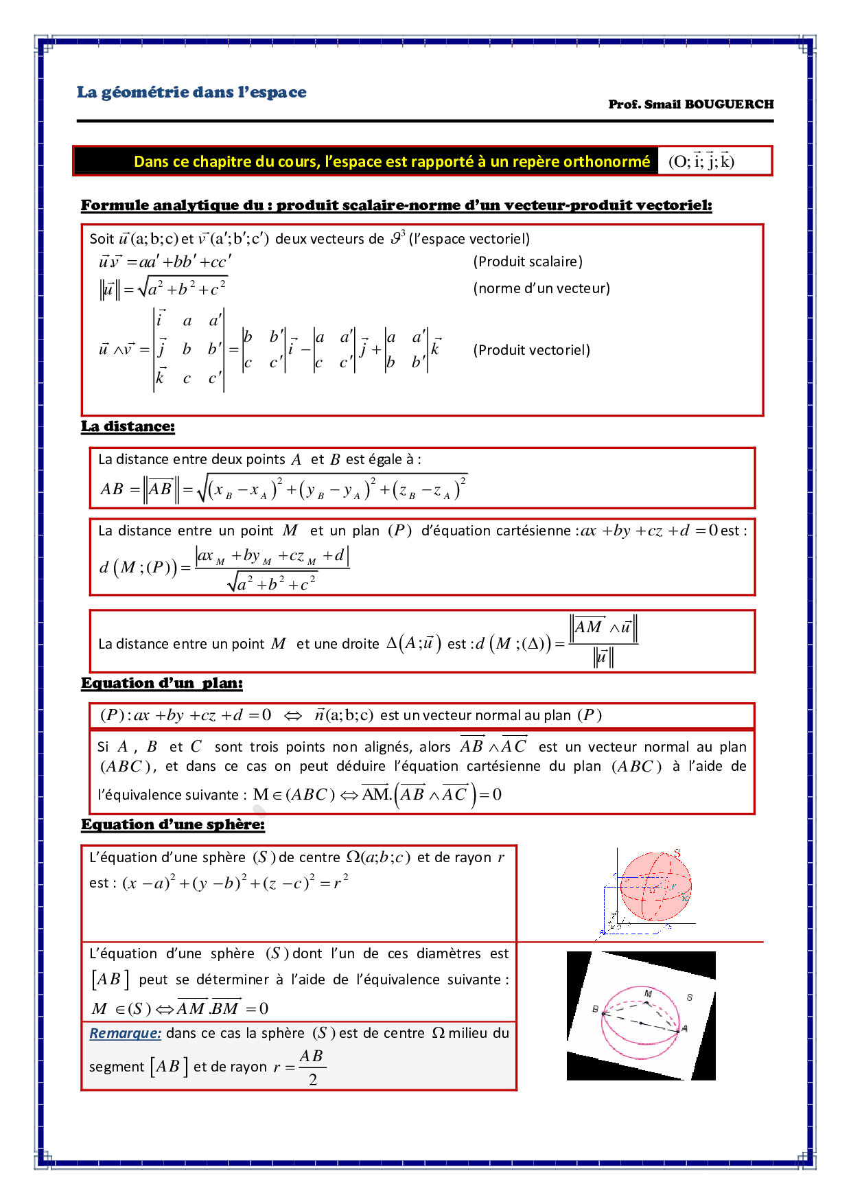 Géométrie dans l’espace - Résumé de cours 2 - AlloSchool