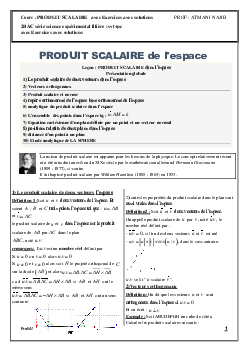Produit scalaire dans l’espace - Cours et exercices corrigés - AlloSchool