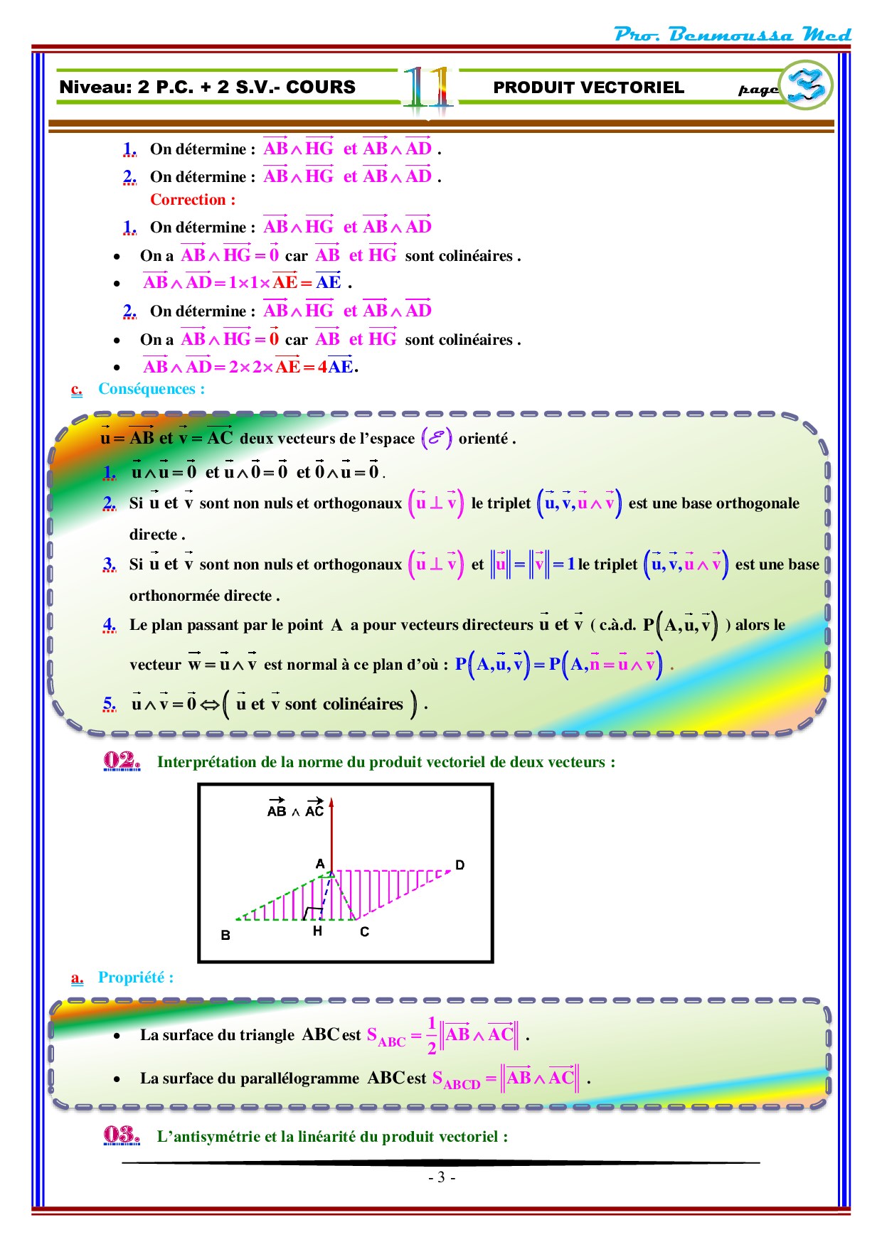 Produit vectoriel - Cours 1 - AlloSchool