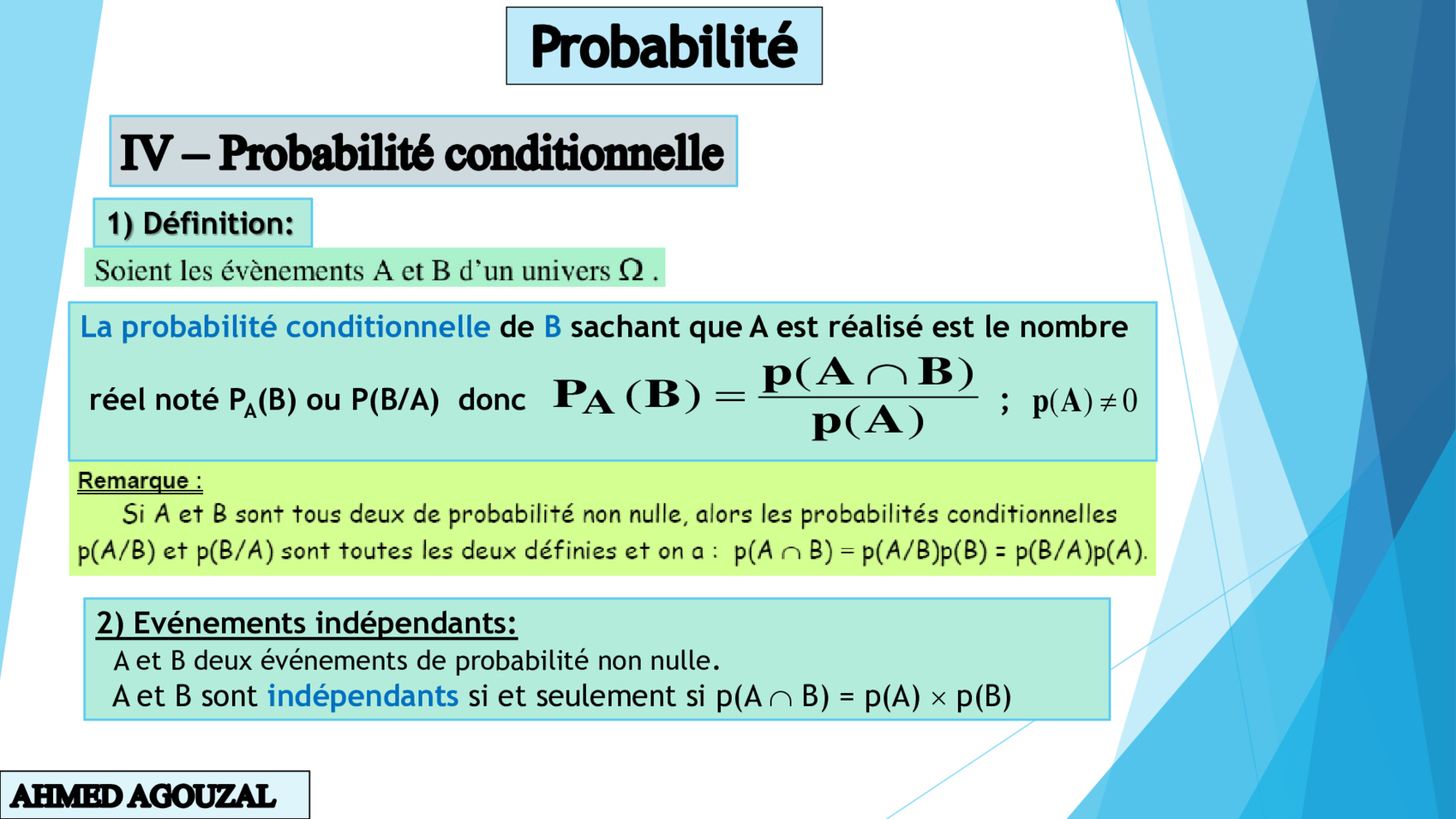Probabilités - Cours 2 - AlloSchool