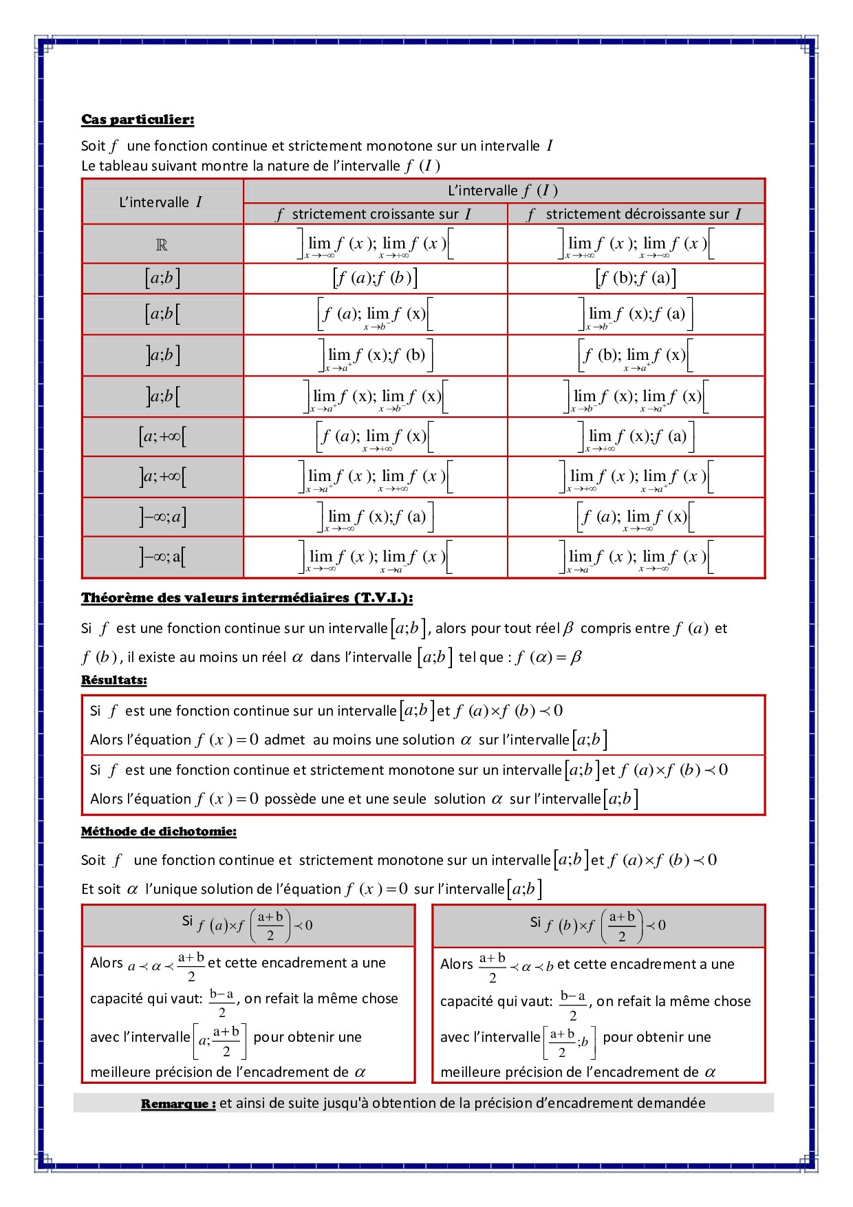 Continuité - Résumé de cours 3 - AlloSchool