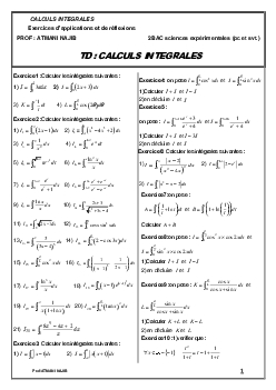 Calcul intégral - Série d'exercices 1 - AlloSchool