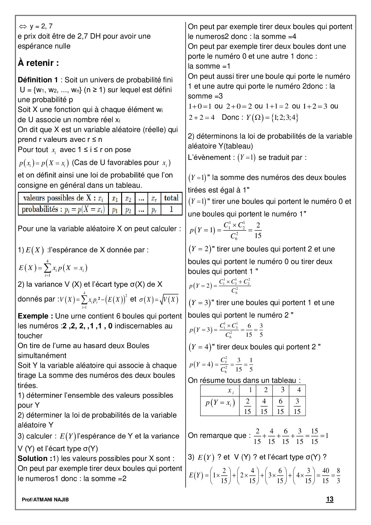 Probabilités - Cours et exercices corrigés - AlloSchool