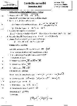 Devoir 2 Modèle 2 - Maths TC Semestre 1 - AlloSchool