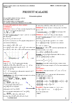 Le produit scalaire - Cours et exercices corrigés - AlloSchool