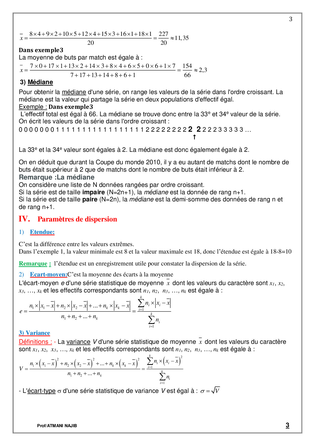 Statistiques - Cours 4 - AlloSchool
