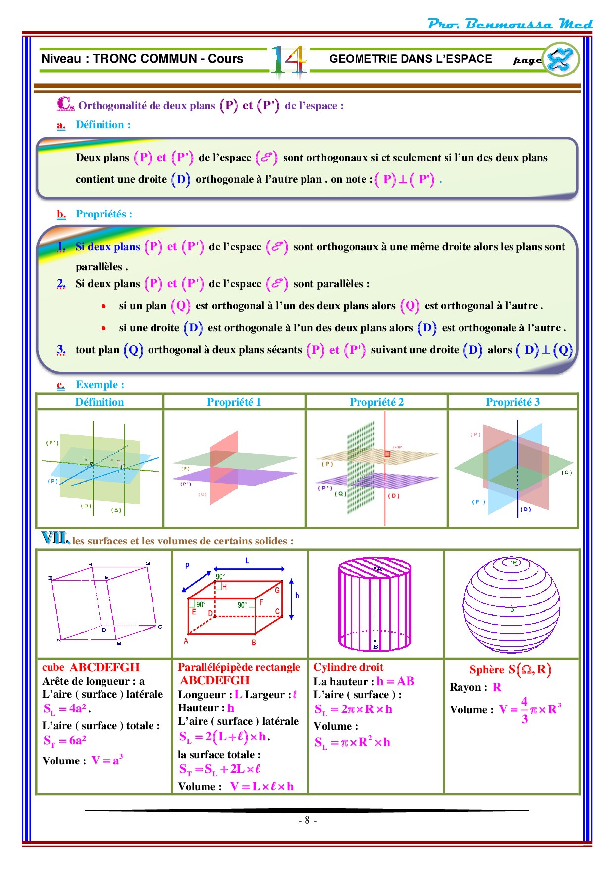 Géométrie dans l'espace - Cours 1 - AlloSchool