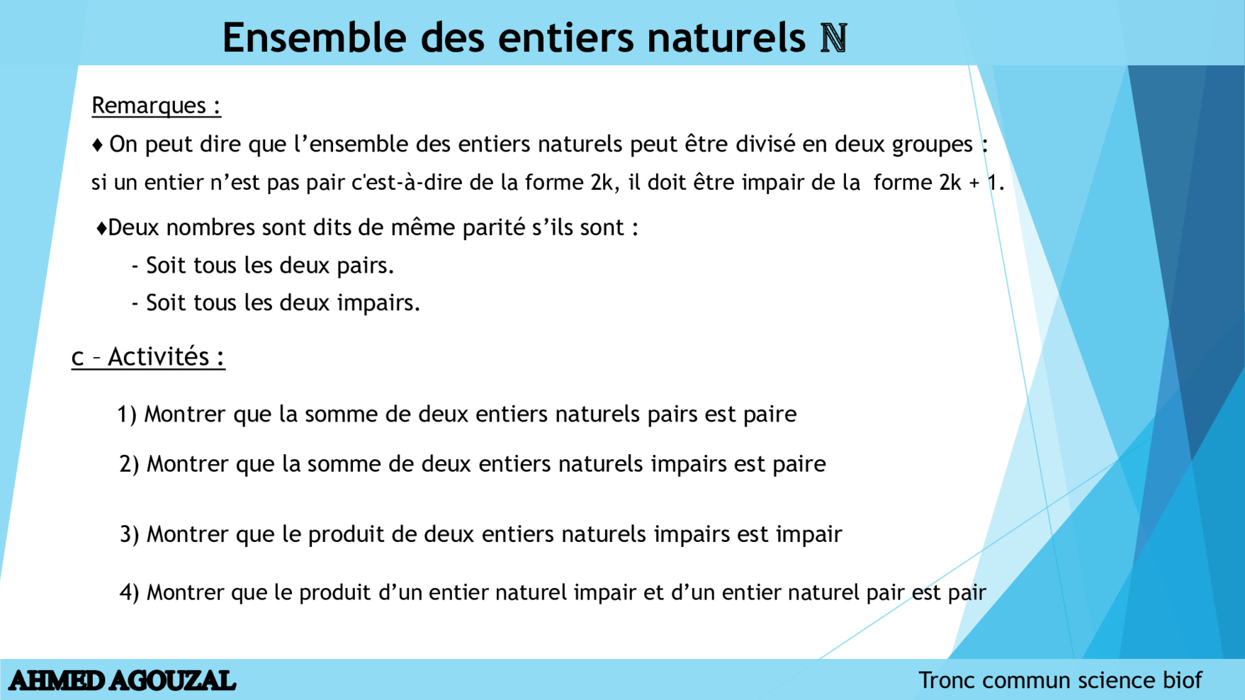 Arithmétique dans IN - Cours 4 (Part 1) - AlloSchool