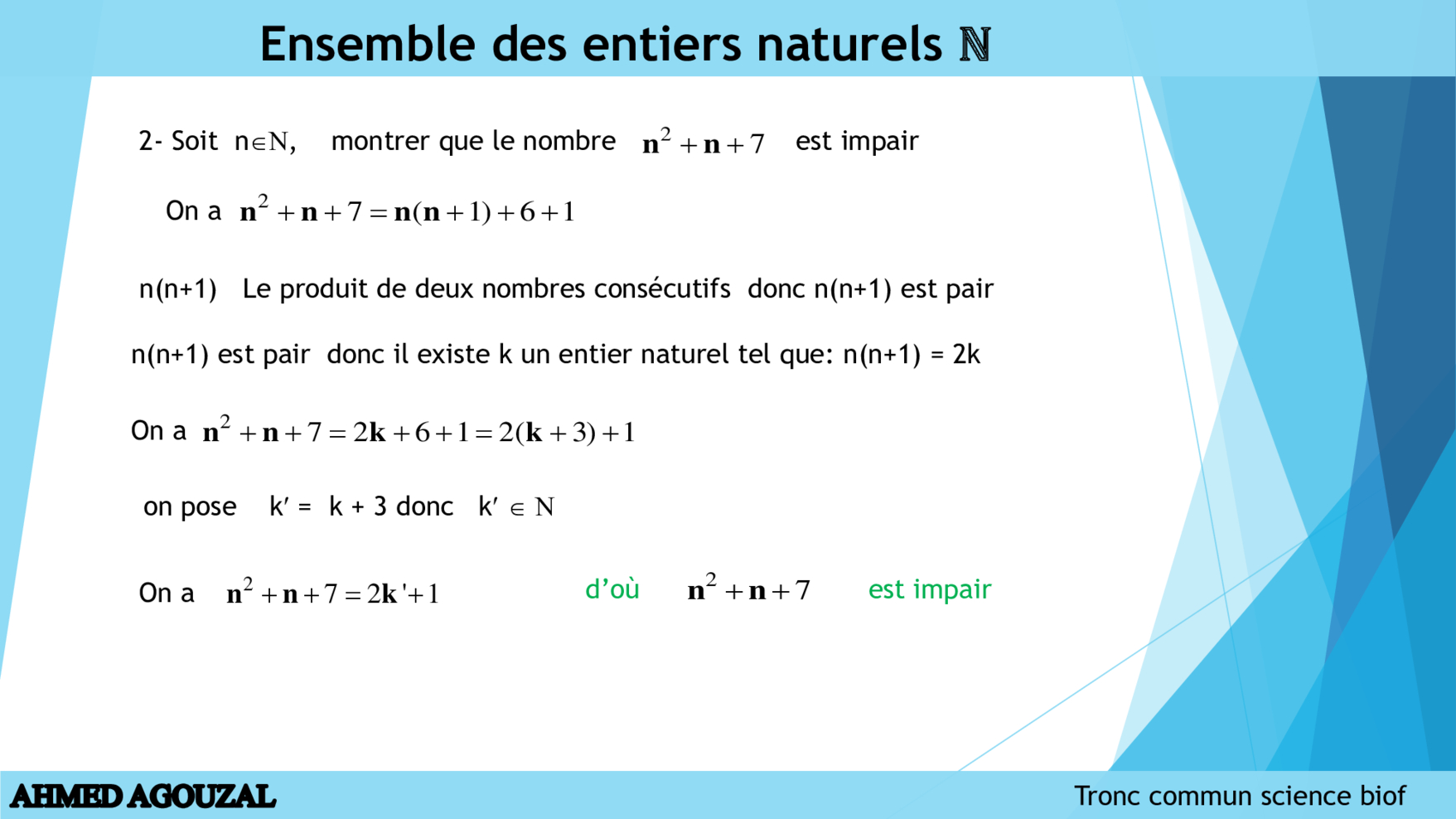 Arithmétique dans IN - Cours 4 (Part 1) - AlloSchool