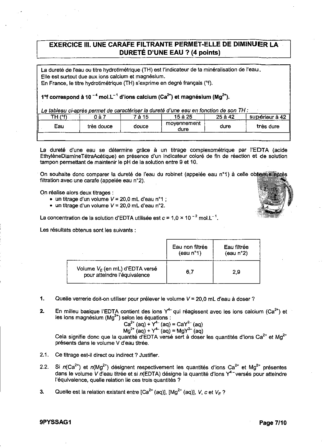Bac S Physique Chimie (Spécialité) Antilles-Guyane 2009 - Sujet - AlloSchool