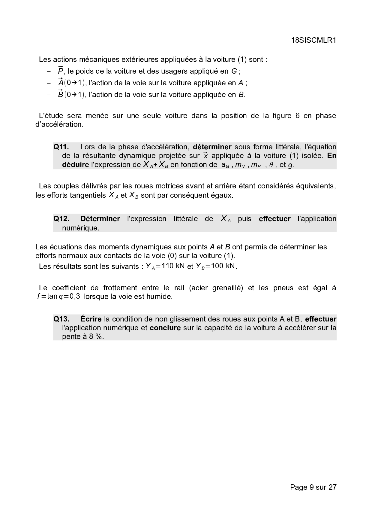 Bac S Sciences de l'Ingénieur (SI) Métropole 2018 - Sujet - AlloSchool