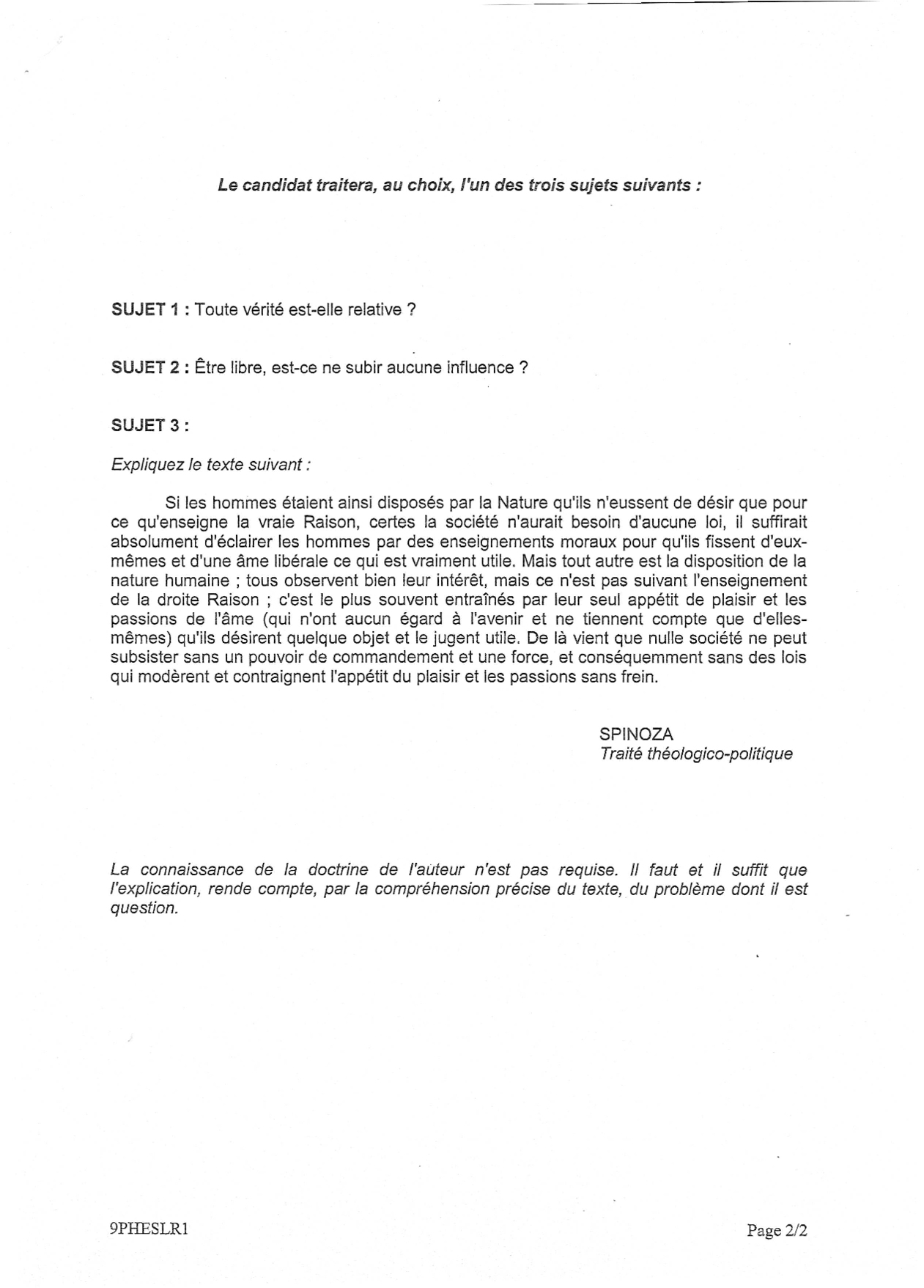 Bac ES Philosophie La Réunion 2009 - Sujet - AlloSchool