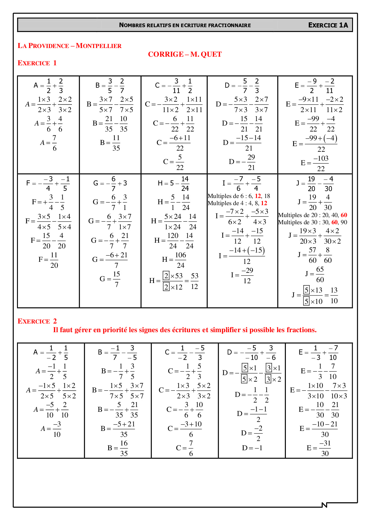 Addition et soustraction de fraction 4eme exercices corriges | Animaux Addition et soustraction de fraction 4eme exercices corriges | Animaux