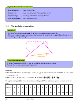 Théorème de Pythagore d'un angle aigu - Cours 1 (FR) - AlloSchool