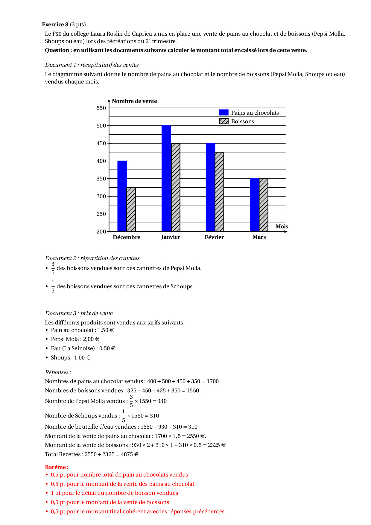Corrigé devoir 3 - AlloSchool