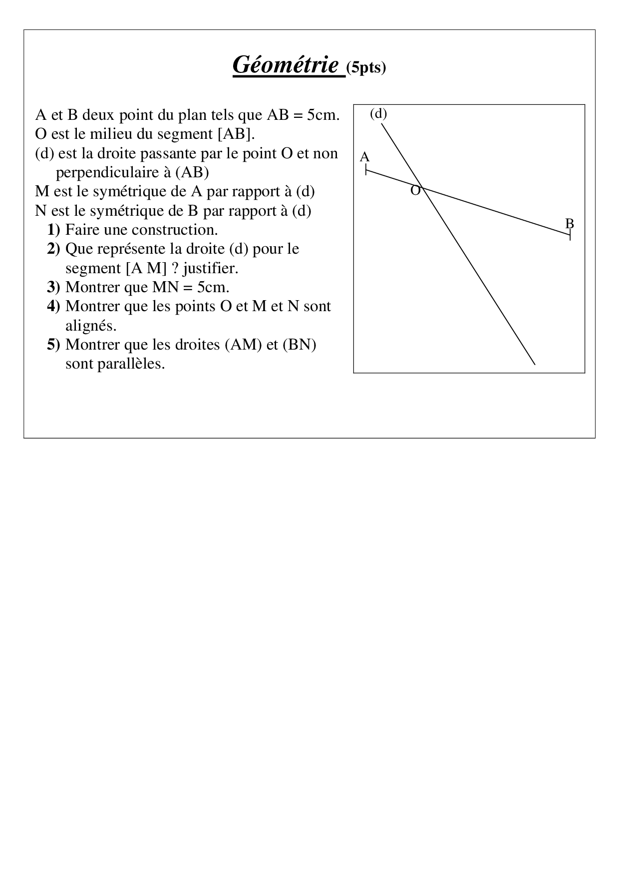 Devoir 1 Modèle 1 - Mathématiques 2AC Semestre 1 - AlloSchool