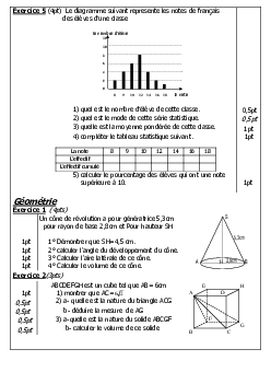 Devoir 3 Modèle 1 - Mathématiques 2AC Semestre 2 - AlloSchool