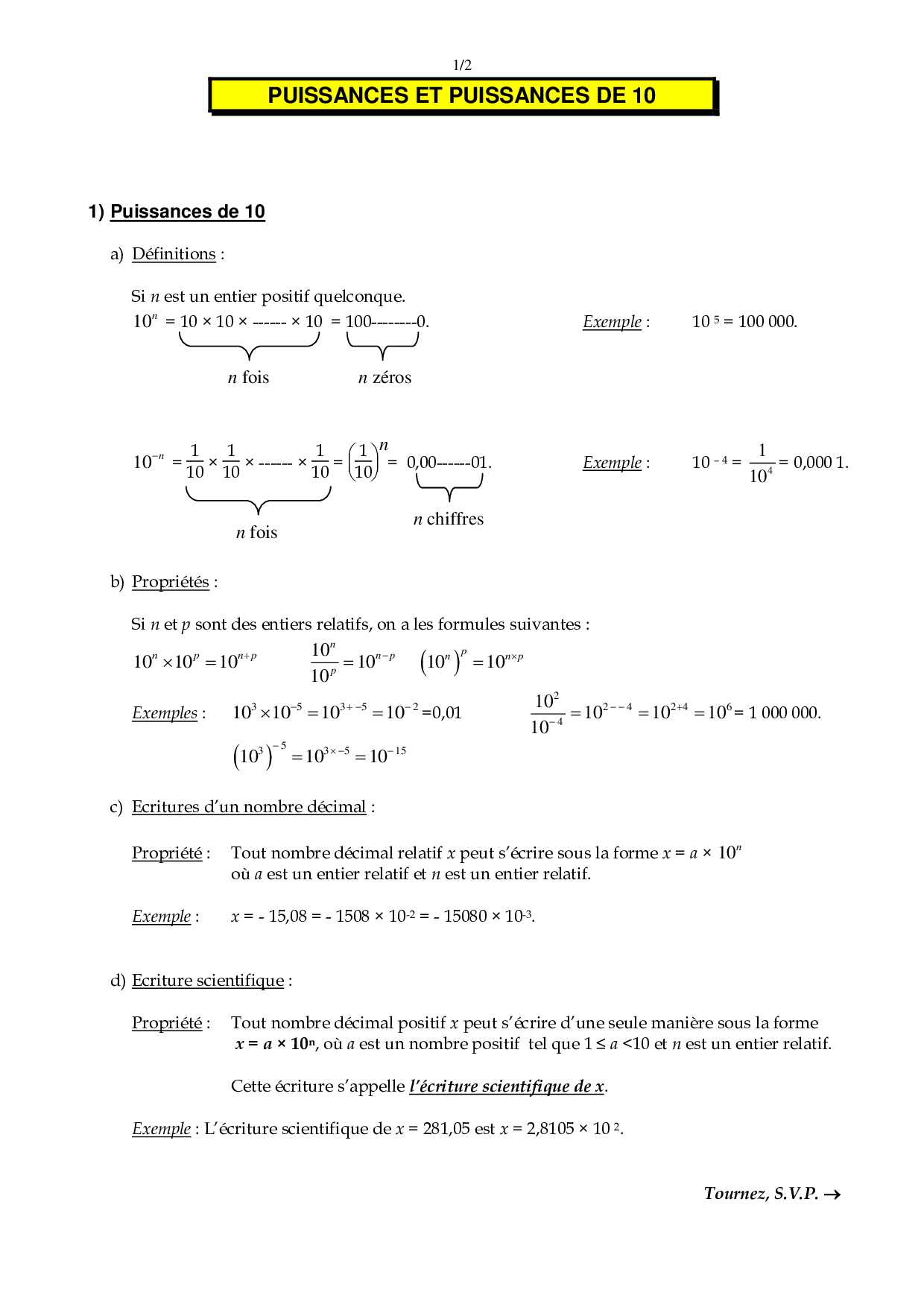 Puissances - Cours 2 (FR) - AlloSchool