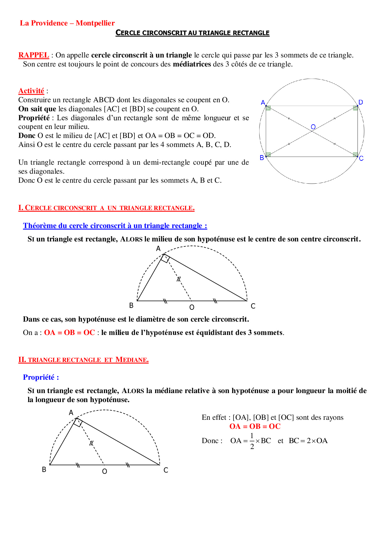 Triangle rectangle et cercle - Cours 3 (FR) - AlloSchool