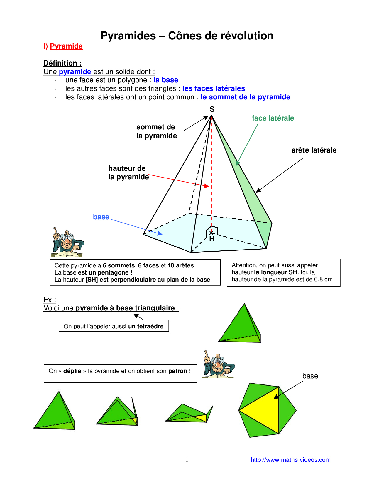 Pyramide et cône de révolution - Cours 3 (FR) - AlloSchool