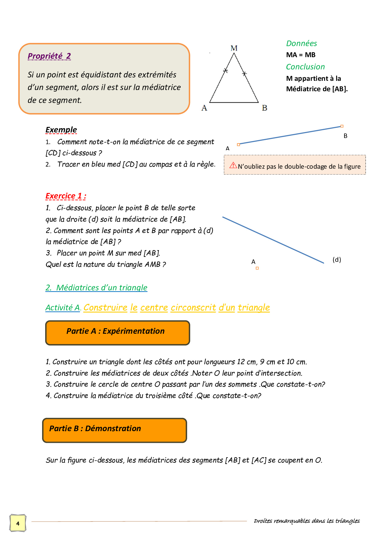 Droites remarquables dans un triangle - Cours (MA) - AlloSchool