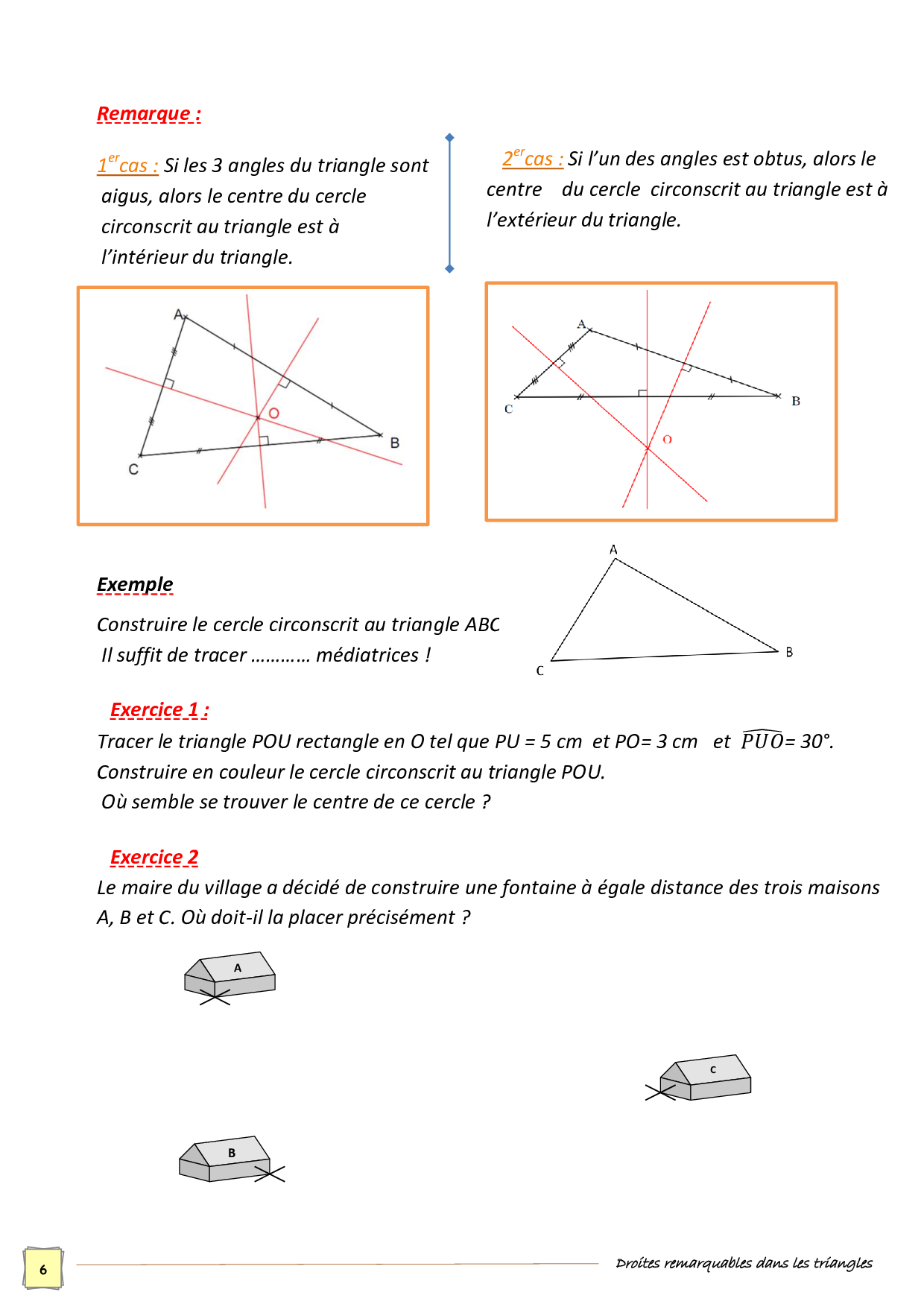 Droites remarquables dans un triangle - Cours (MA) - AlloSchool
