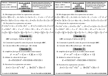 Devoir 1 Modèle 8 - Mathématiques 2AC Semestre 2 - AlloSchool