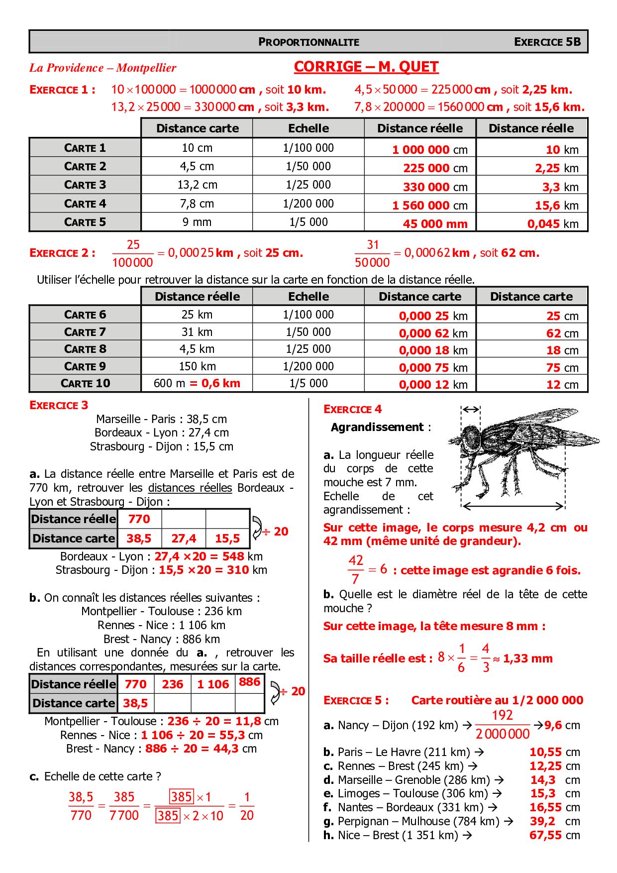 Utilisation d'échelles - Corrigés d'exercices - AlloSchool