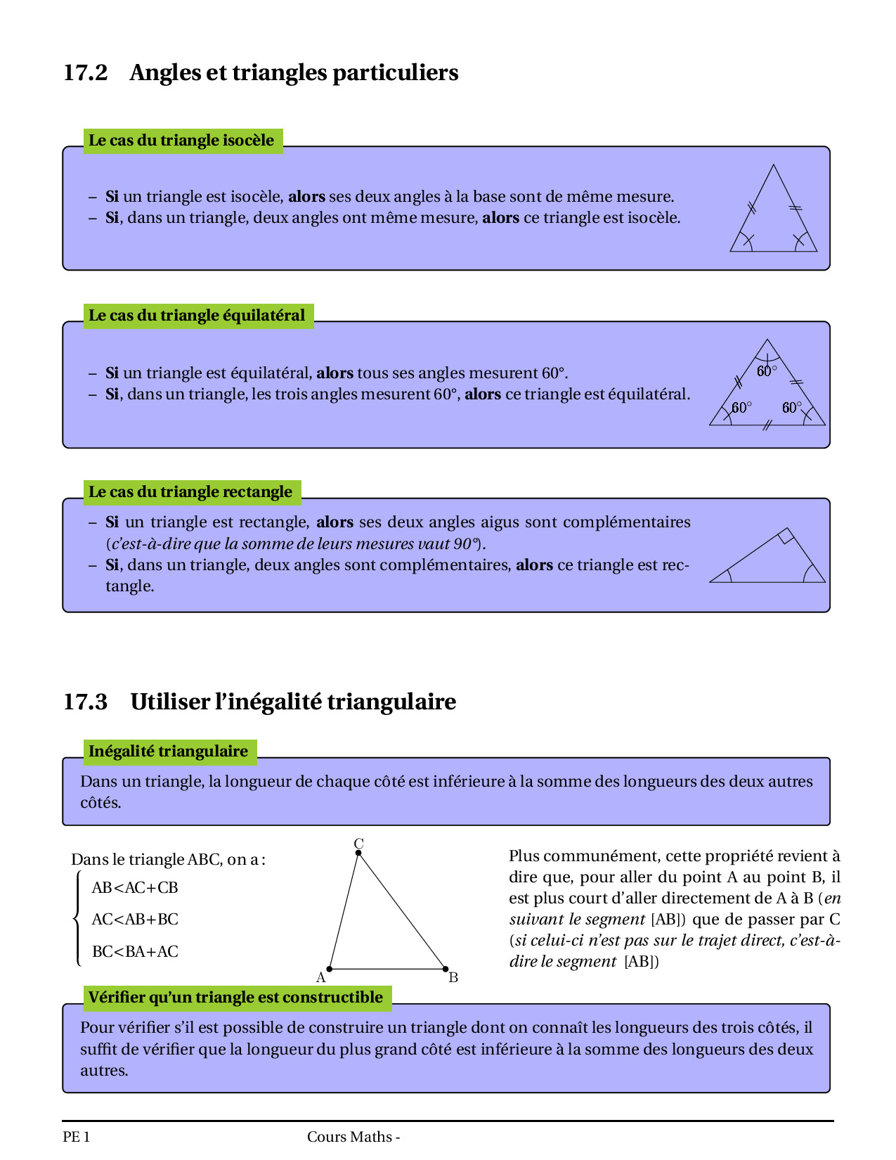 Géométrie du triangle - Cours (FR) - AlloSchool