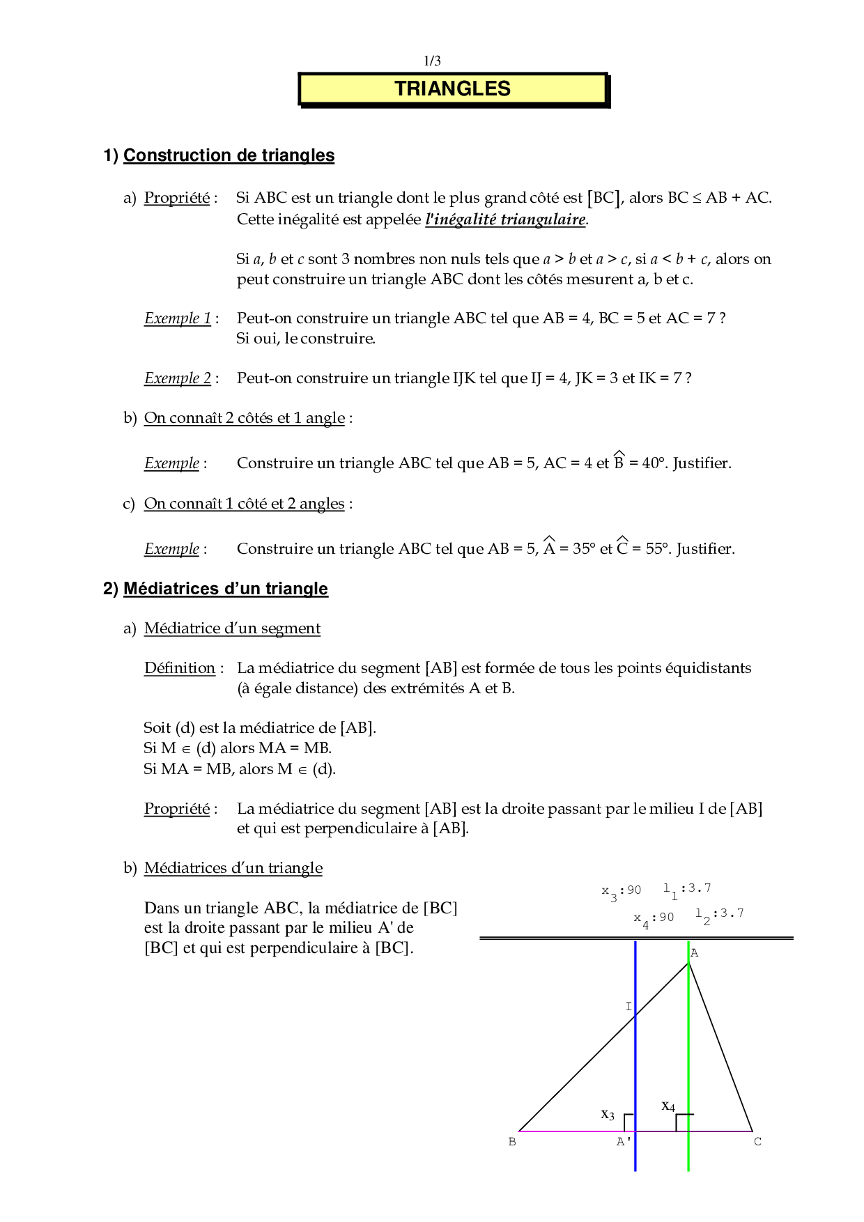 Le triangle - Cours 2 (FR) - AlloSchool