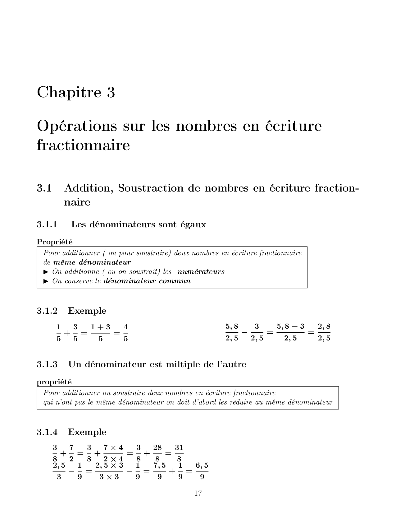 Opérations sur les fractions - Cours et exercices (MA) - AlloSchool