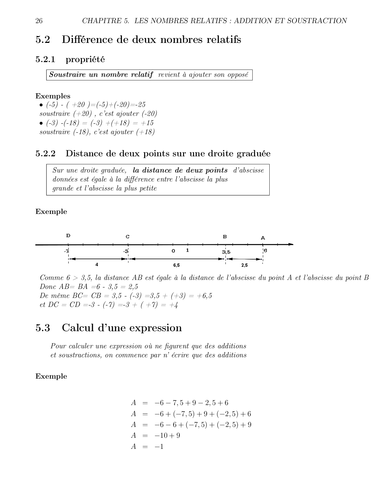 Les nombres relatifs (addition et soustraction) - Cours et exercices ...