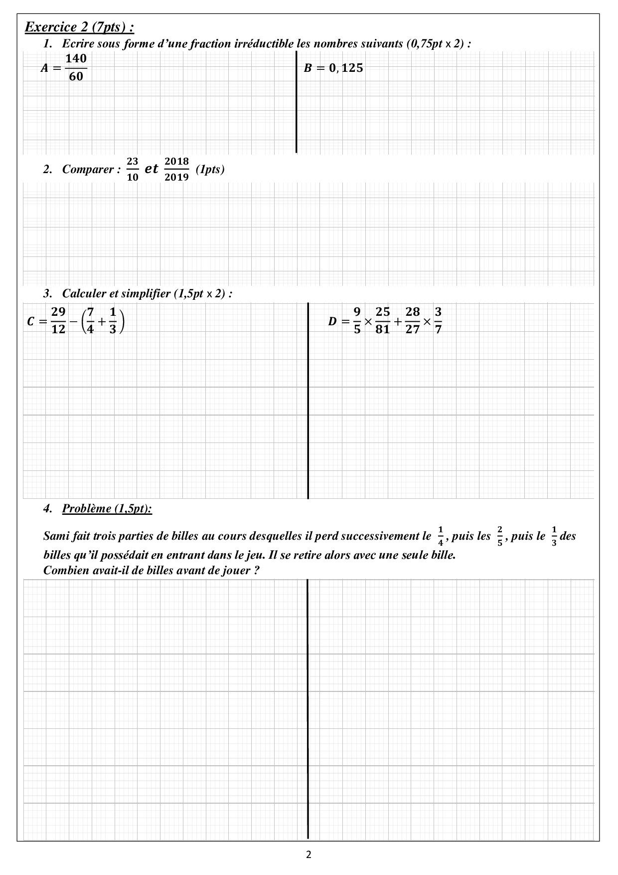 Devoir 1 Modèle 7 - Mathématiques 1AC Semestre 1 - AlloSchool