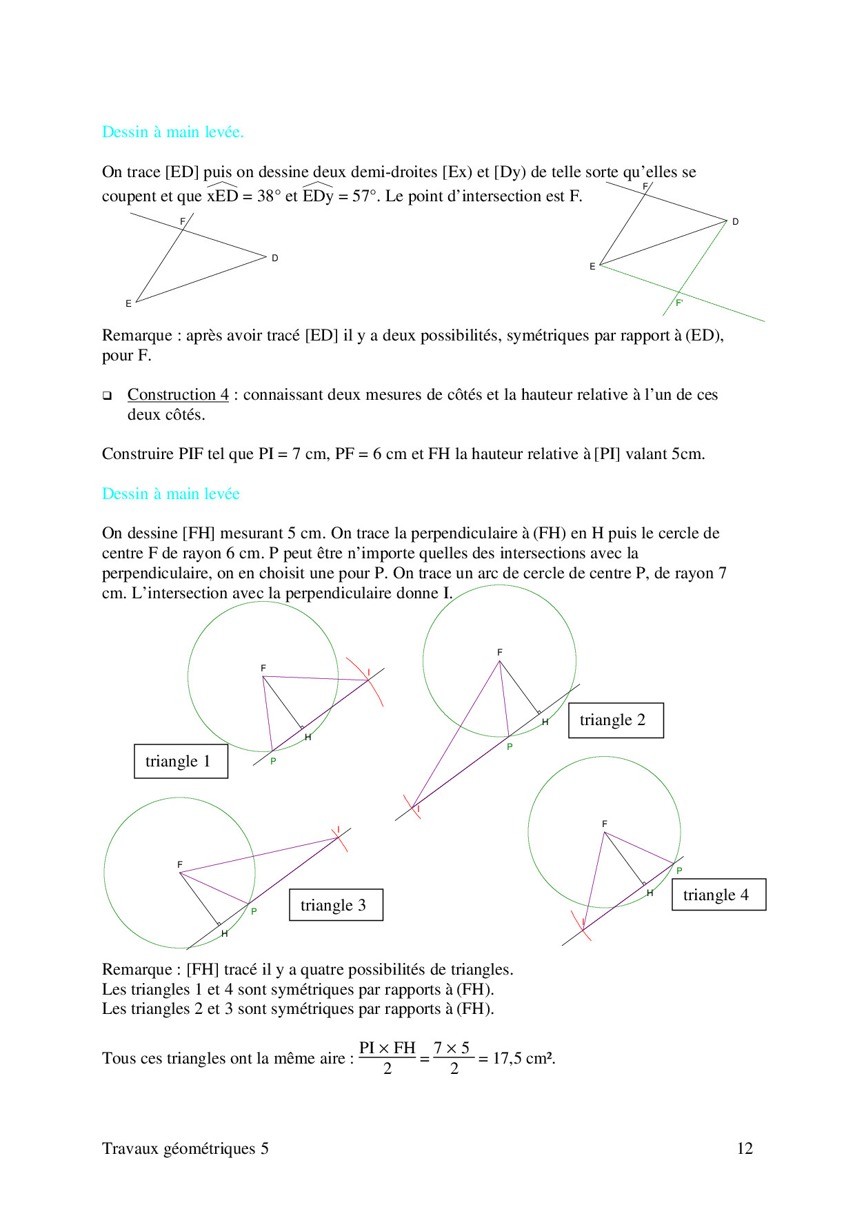 Construction de triangles - Résumé de cours (FR) - AlloSchool