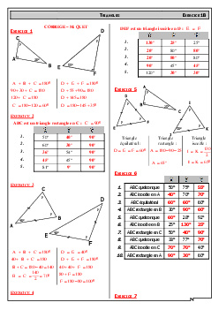 Somme des angles d'un triangle particulier - Corrigé d'exercices ...