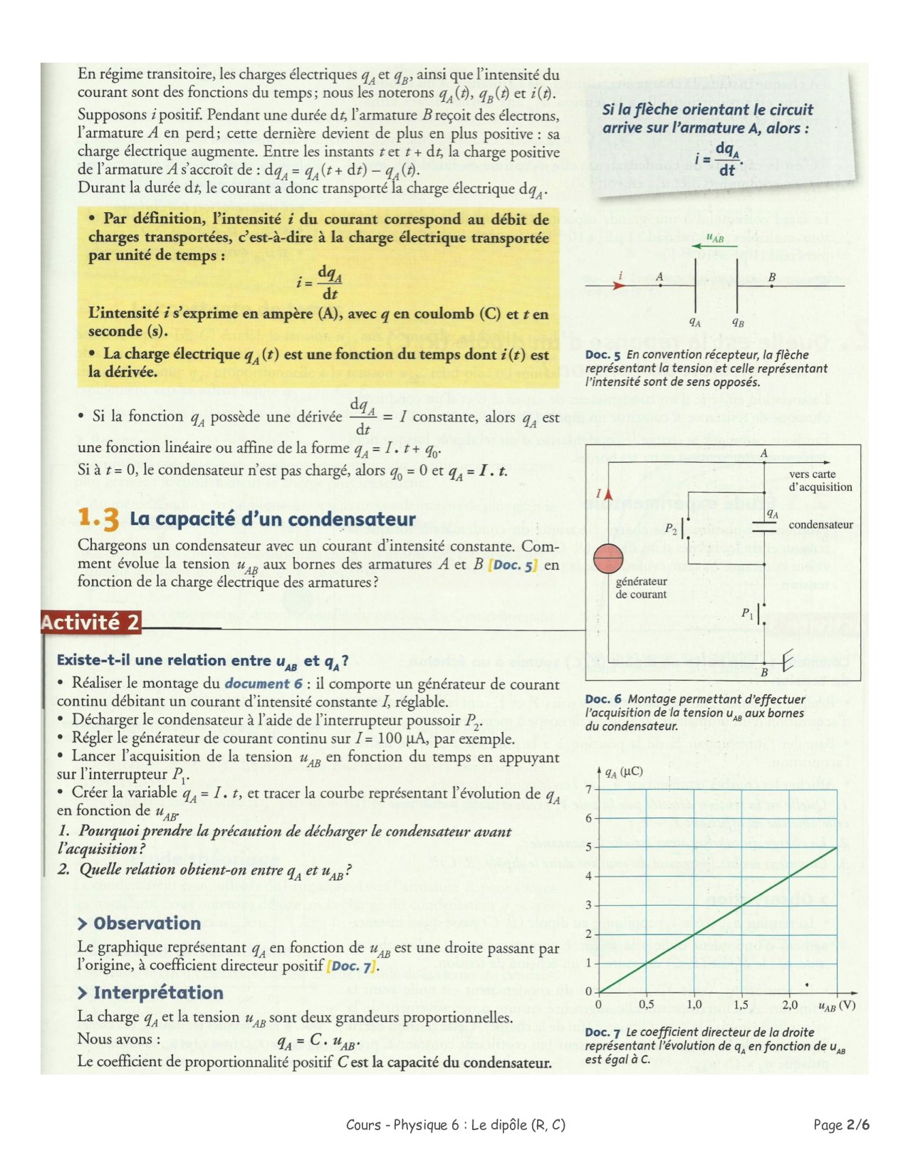 Le dipôle RC - Cours 1 - AlloSchool