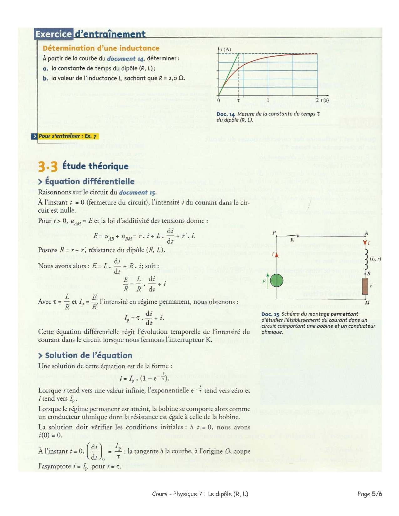 Le dipôle RL - Cours - AlloSchool