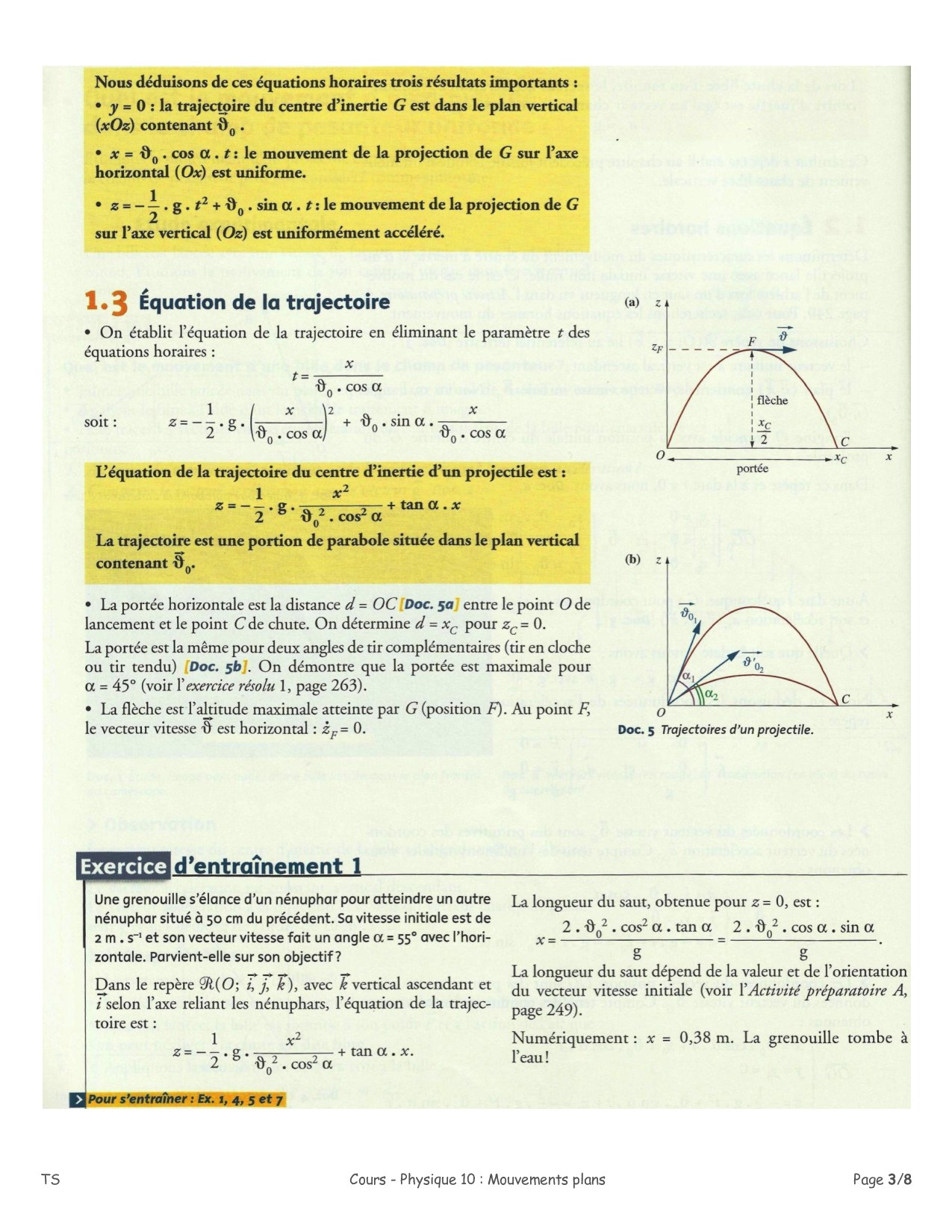 Le mouvement d’un projectile dans un plan - Cours 2 - AlloSchool