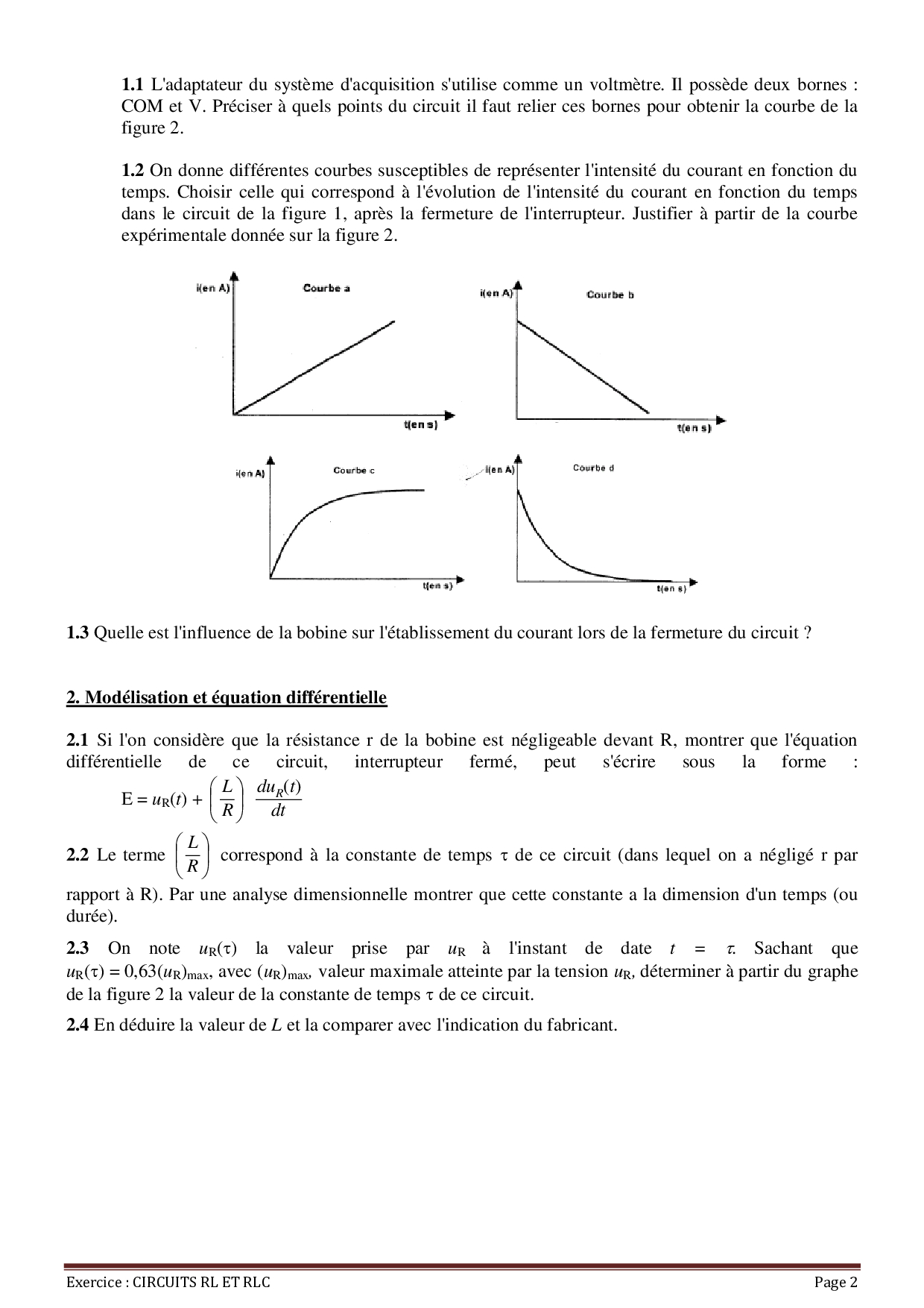 Le dipôle RL - Exercices corrigés - AlloSchool