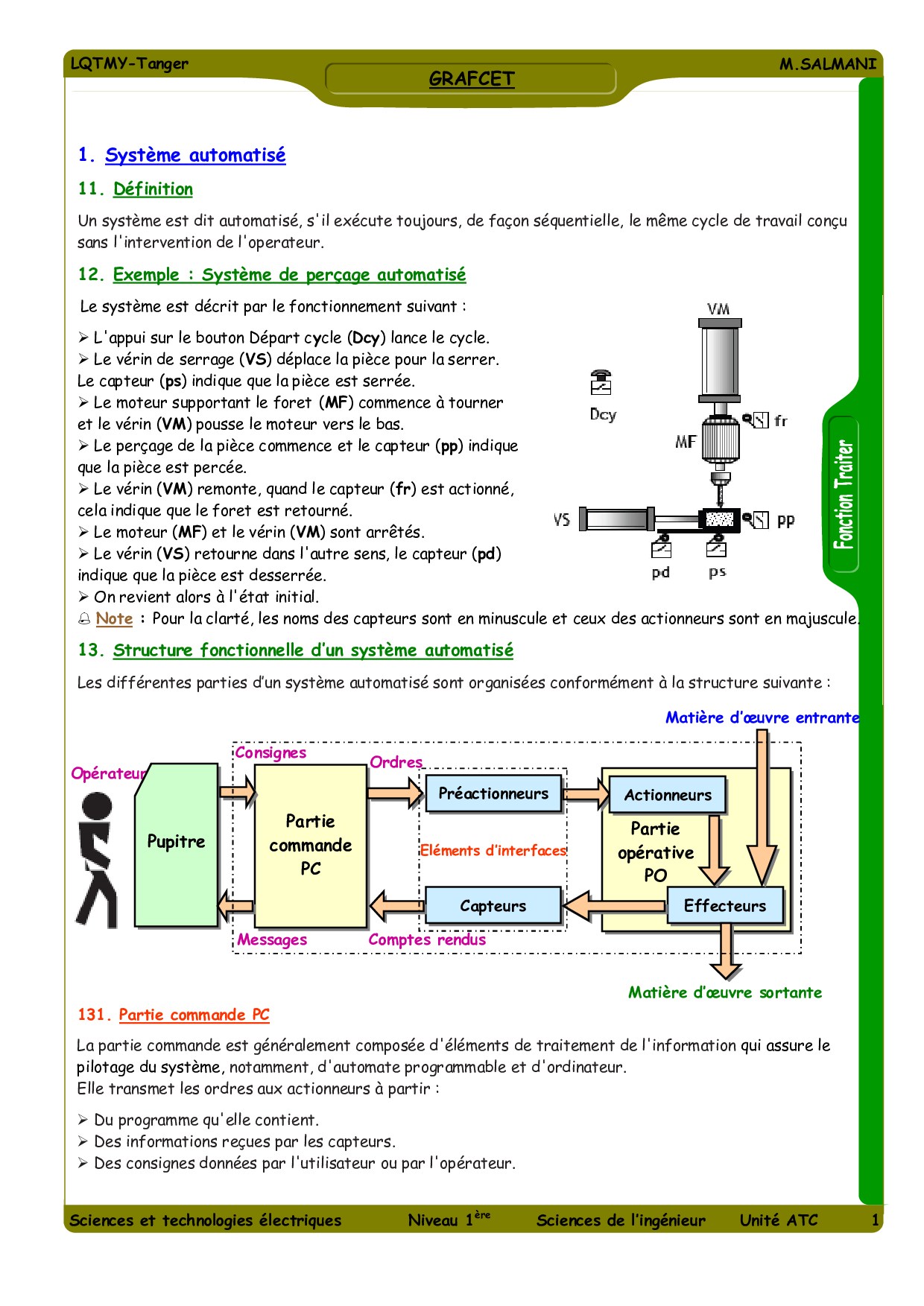 Grafcet - Cours - AlloSchool