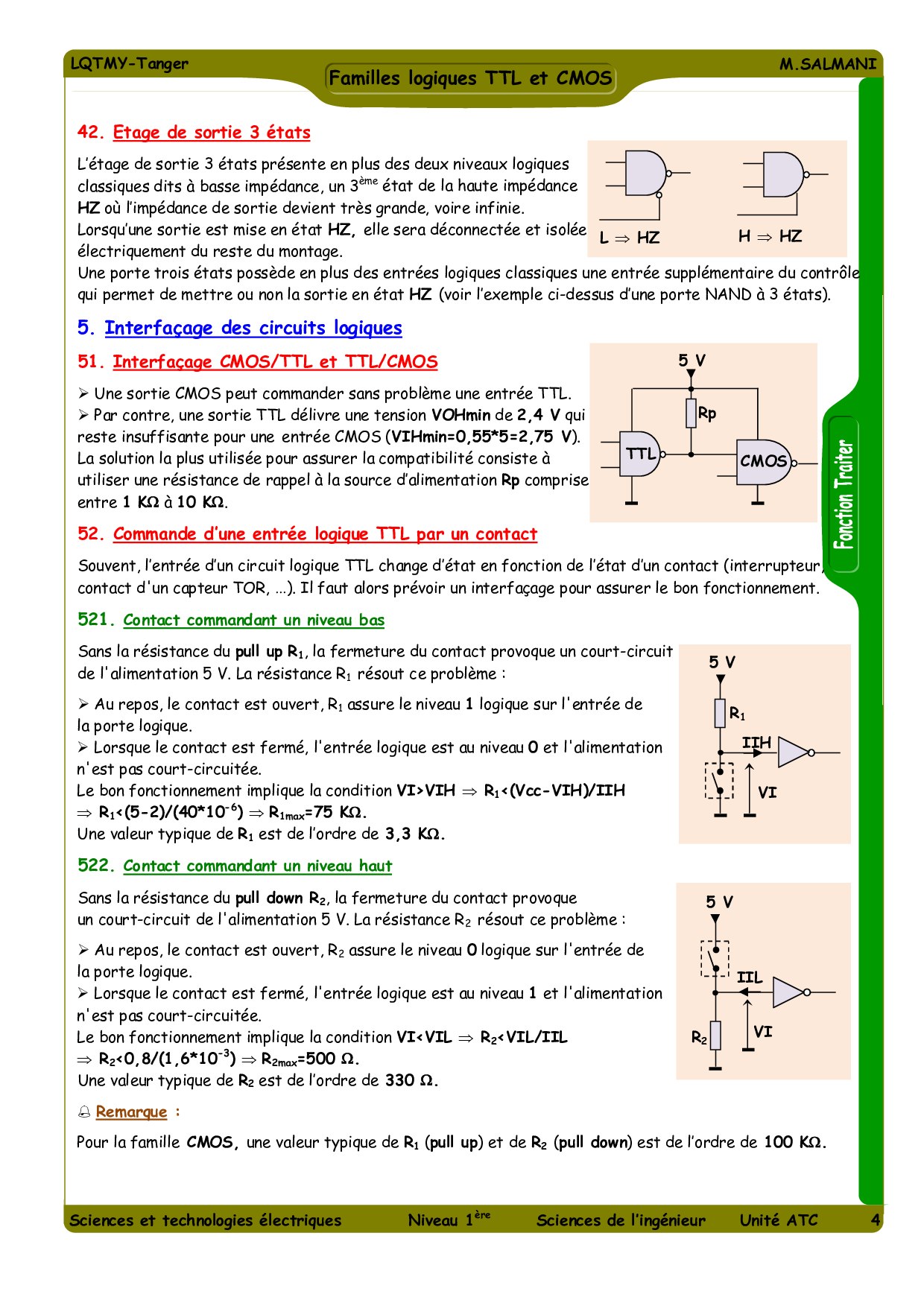 Familles logiques TTL et CMOS - Cours - AlloSchool