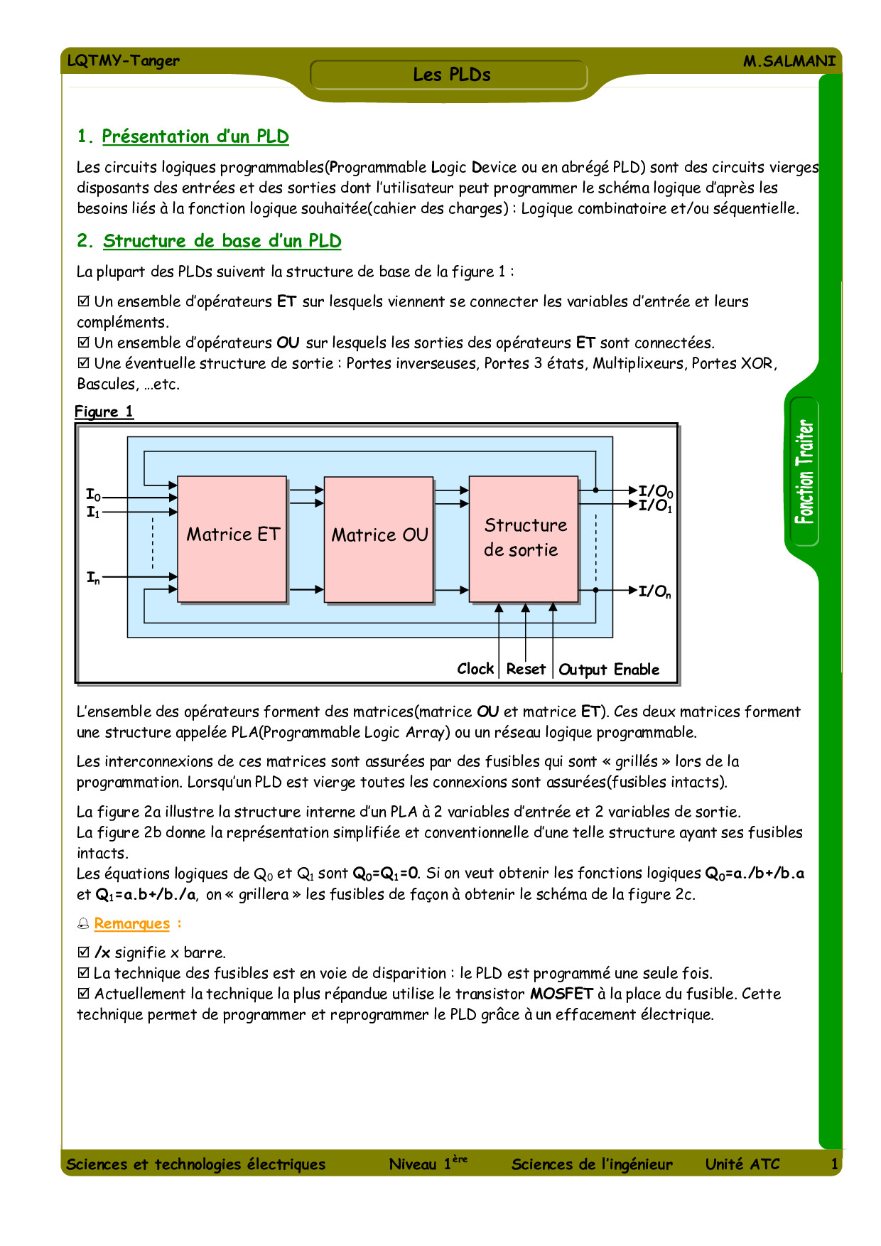 Circuits logiques programmables (PLDs) - Cours - AlloSchool
