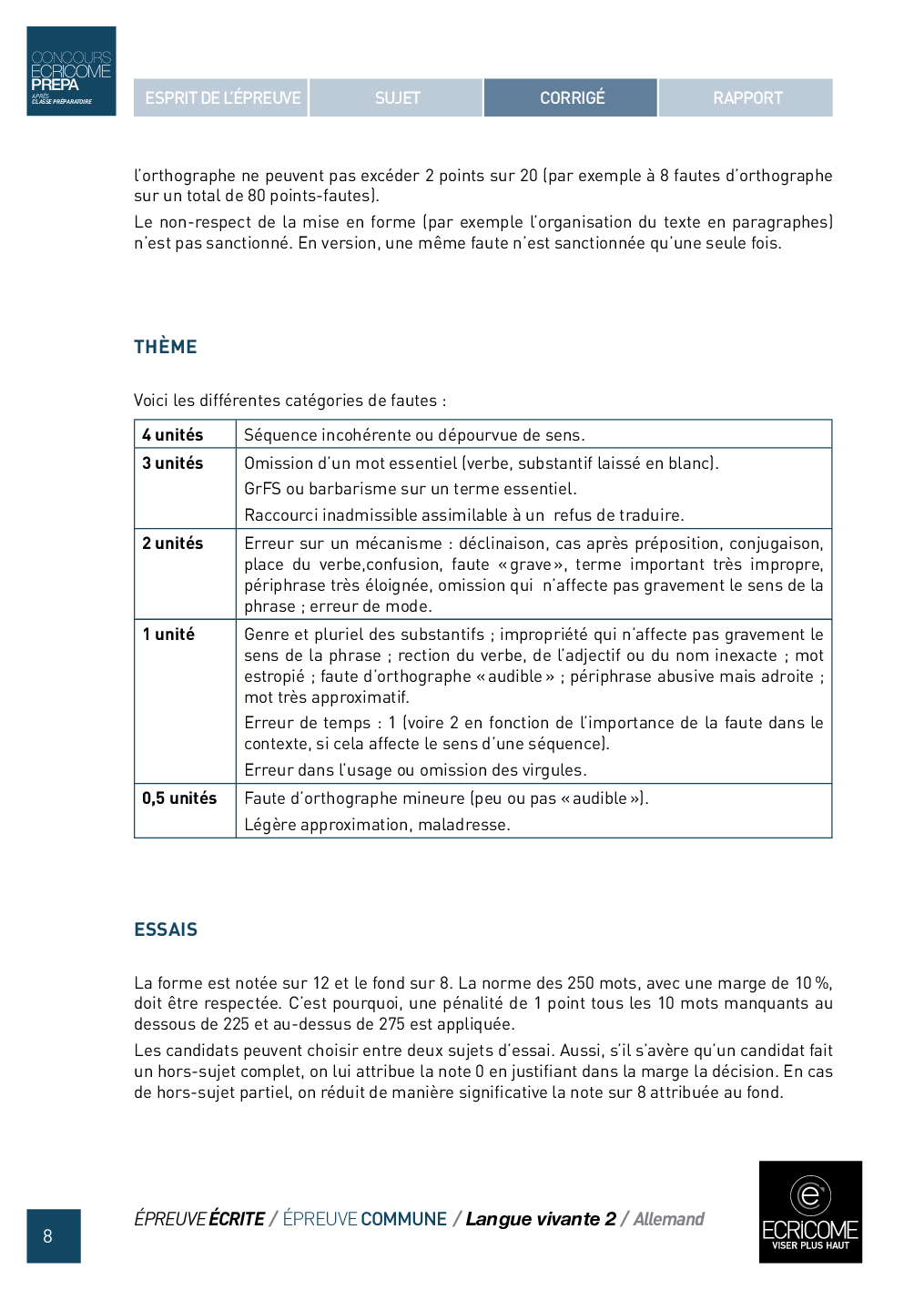 Concours Ecricome Prépa 2012 - Allemand LV2 (Corrigé) - AlloSchool