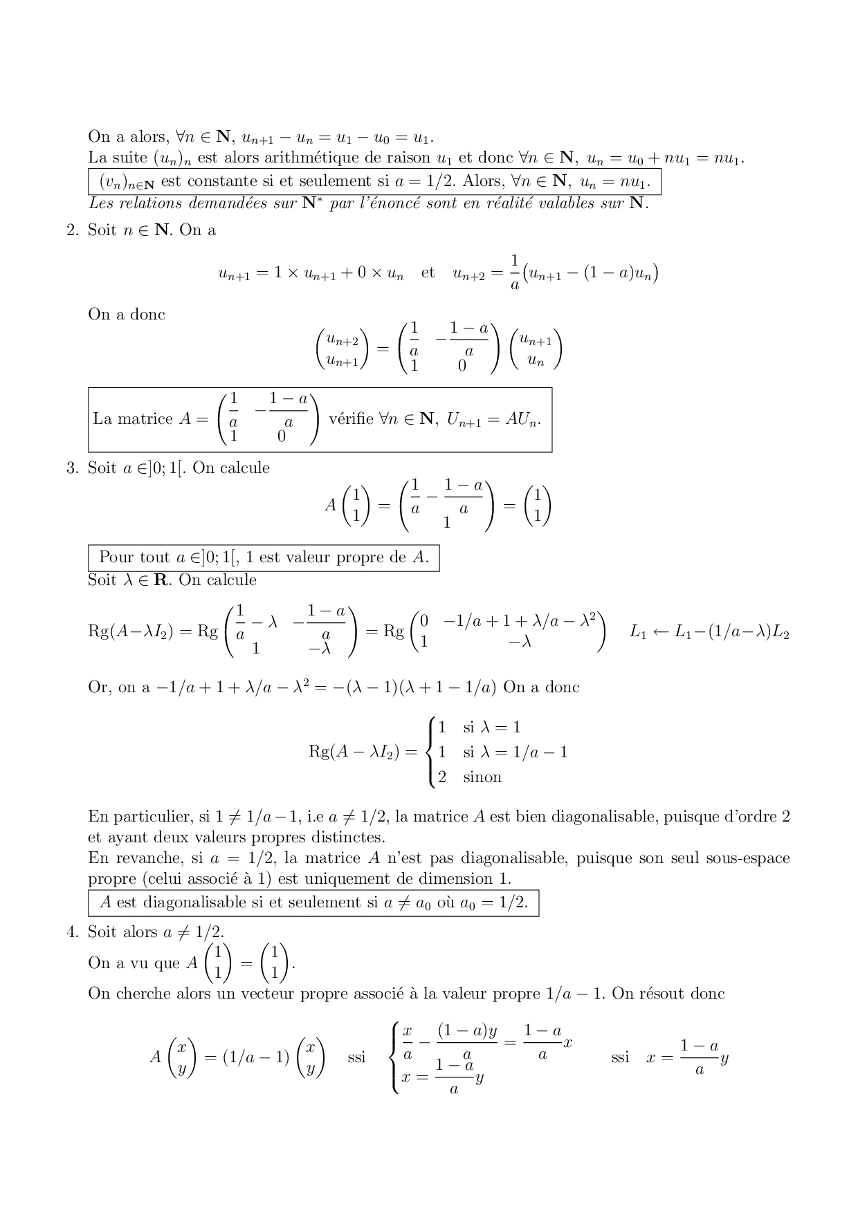 Concours G2E 2011 - Mathématiques (Corrigé) - AlloSchool