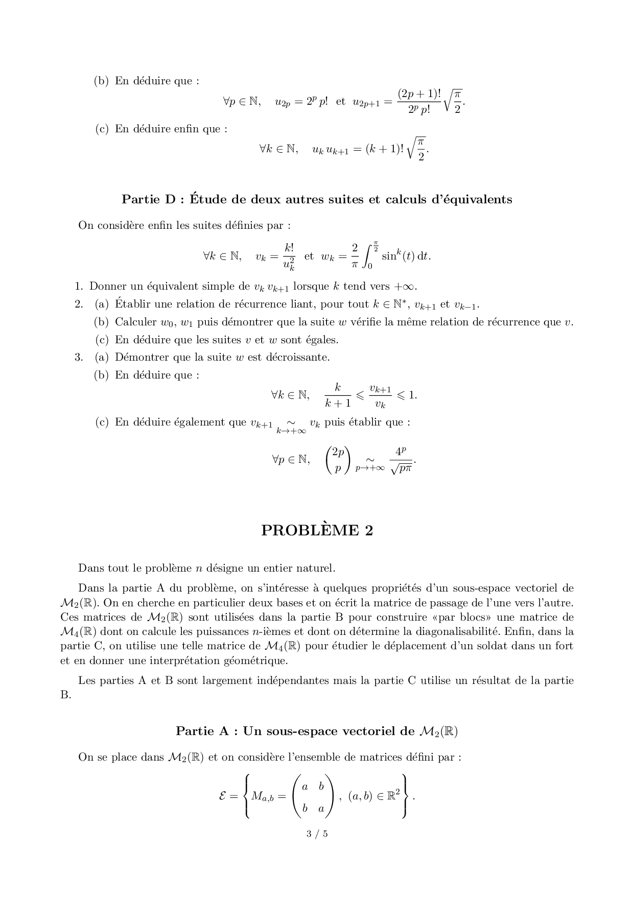 Concours G2E 2019 - Mathématiques (Sujet) - AlloSchool